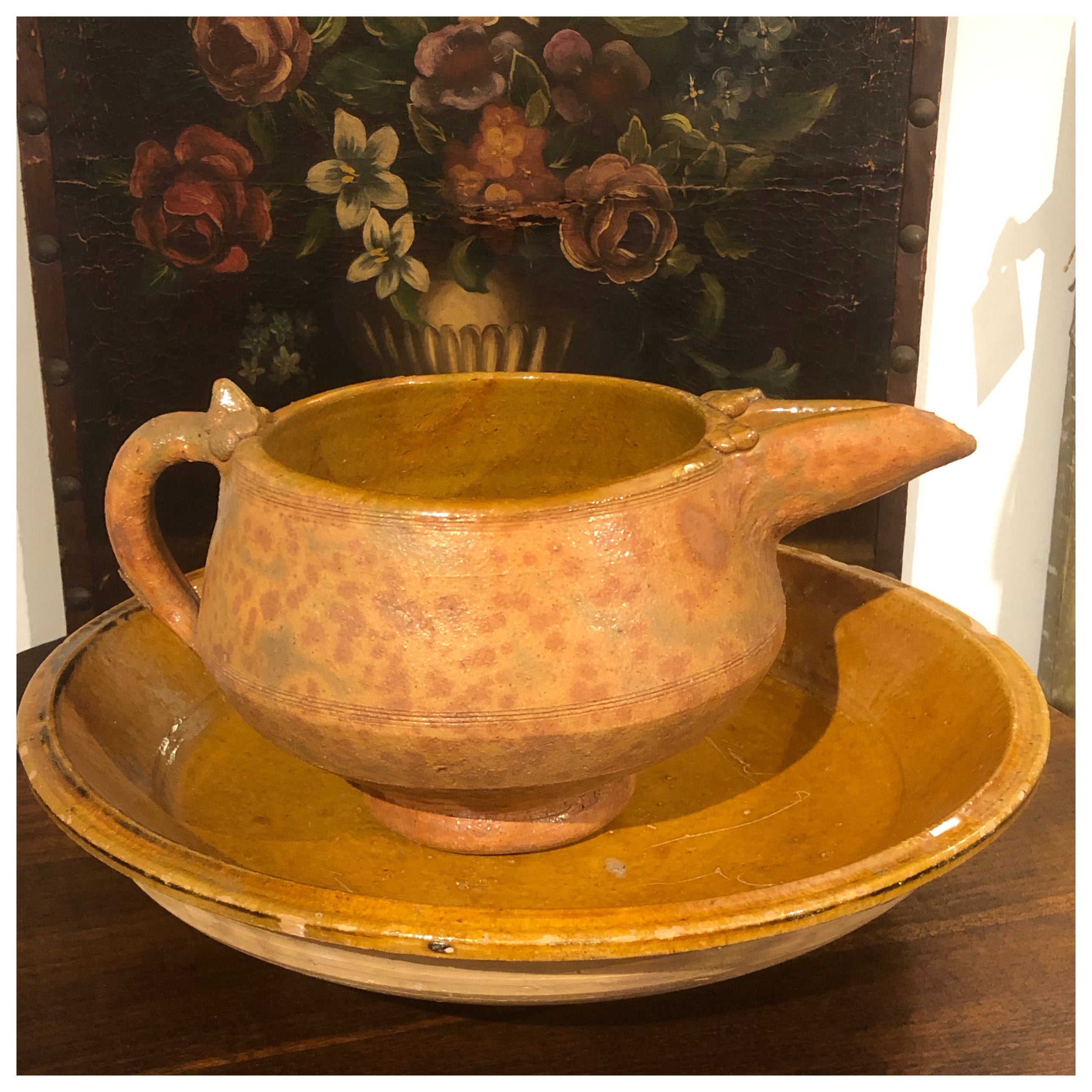 French Terracotta Water Pitcher and Bowl | Rust and Refind Antiques